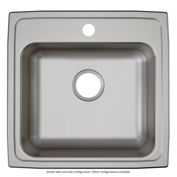 Elkay Lustertone Classic Stainless Steel 19-1/2" X 19" X 5-1/2", Single Bowl Drop-In ADA Sink ...